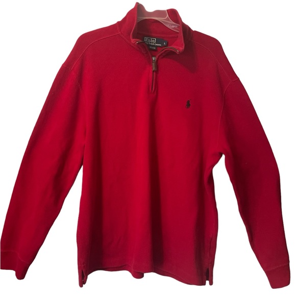 Polo Ralph Lauren | Sweaters | Polo Ralph Lauren Red Quarter Zip ...